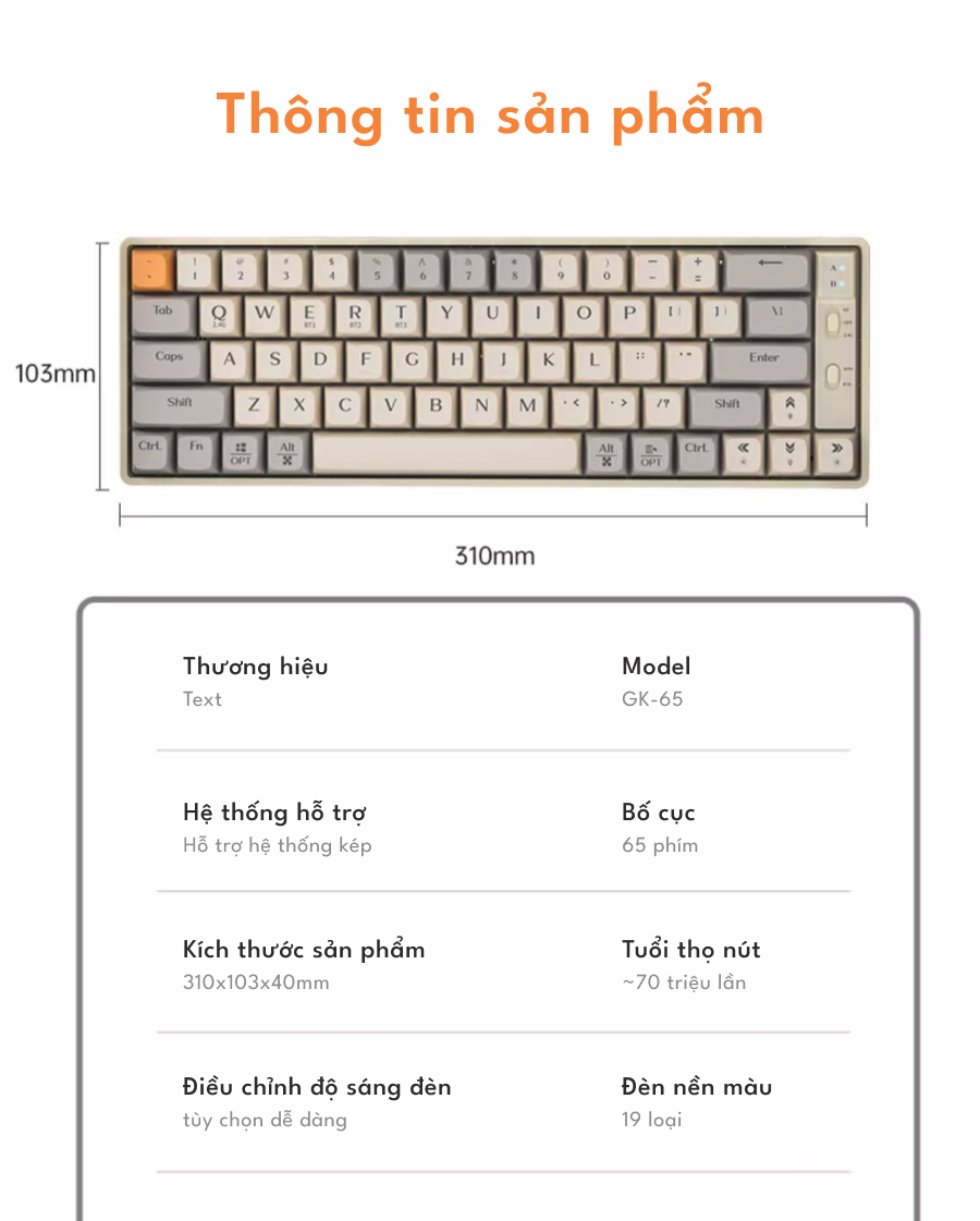 Bàn phím cơ GK65
