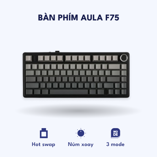 Bàn phím Aula F75 – Đen Gradient
