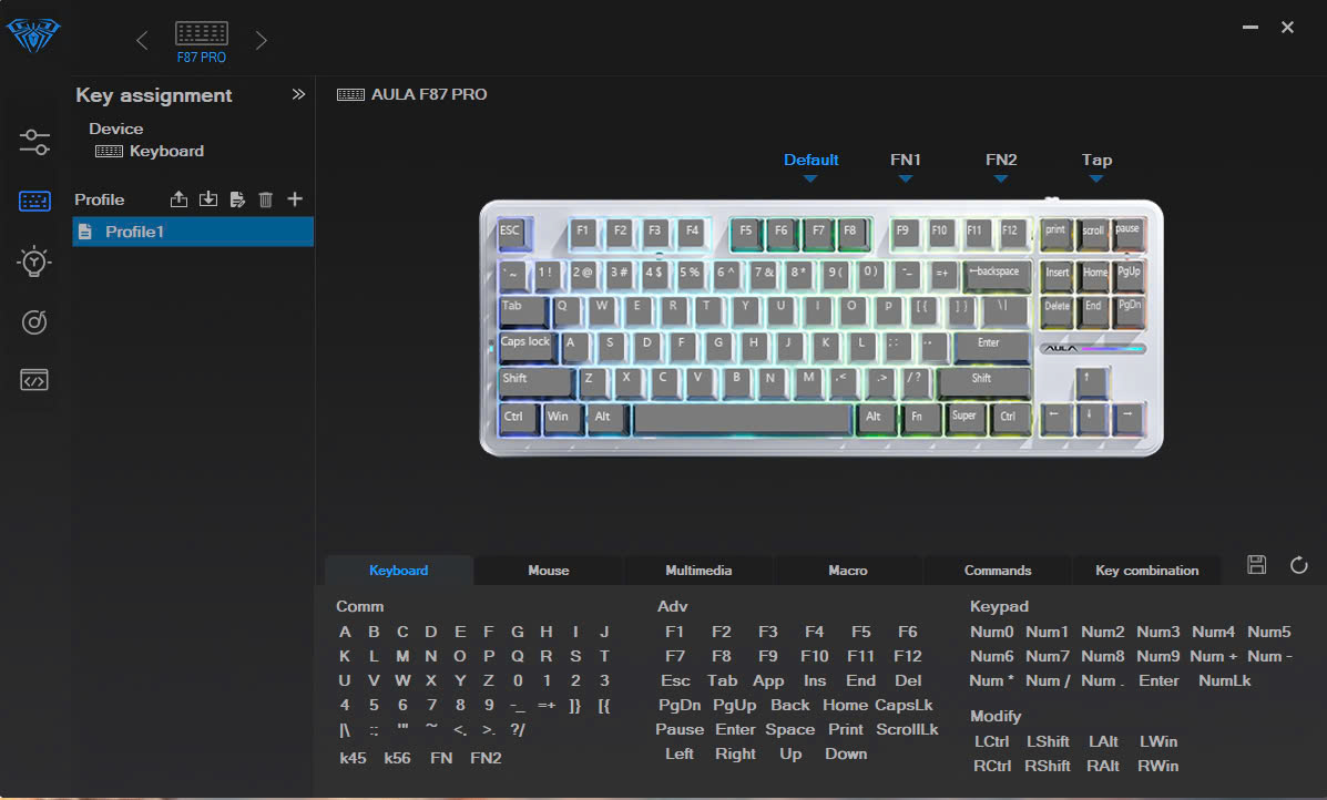 Aula F87 pro driver- Cách sử dụng chỉnh bàn phím
