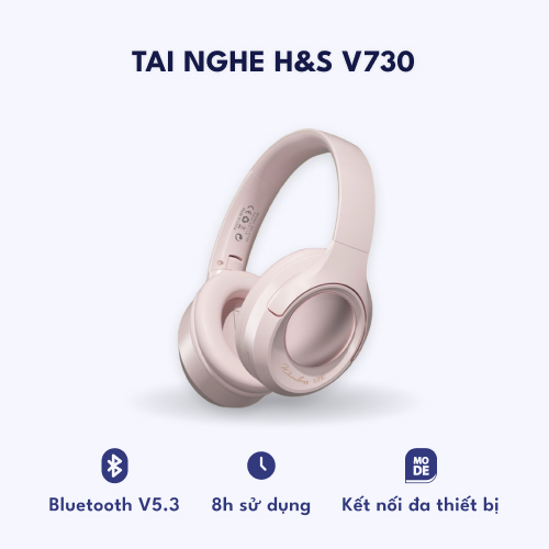 Tai nghe chụp V730 – Hồng