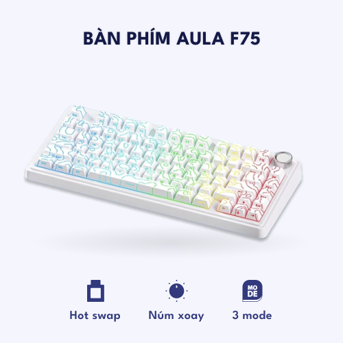 Bàn phím Aula F75 – Contour White